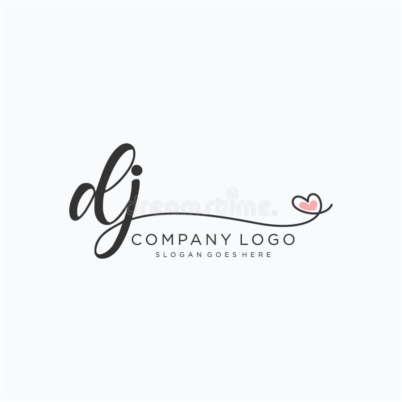 DJ Initial Handwriting Logo Design Stock Vector - Illustration of font ...