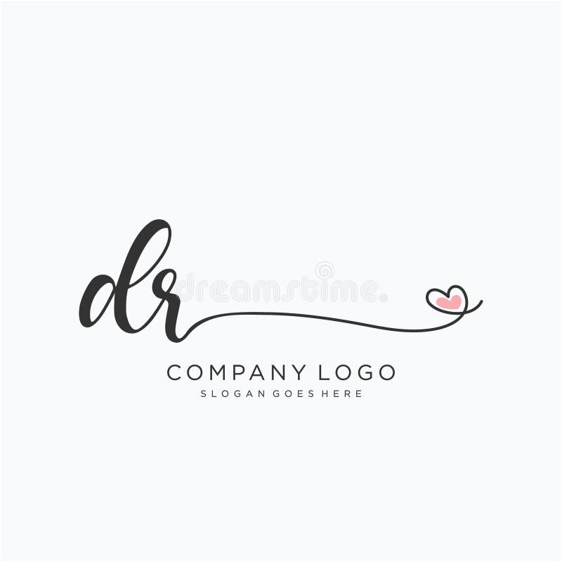 DR Initial Handwriting Logo Design Stock Vector - Illustration of font ...