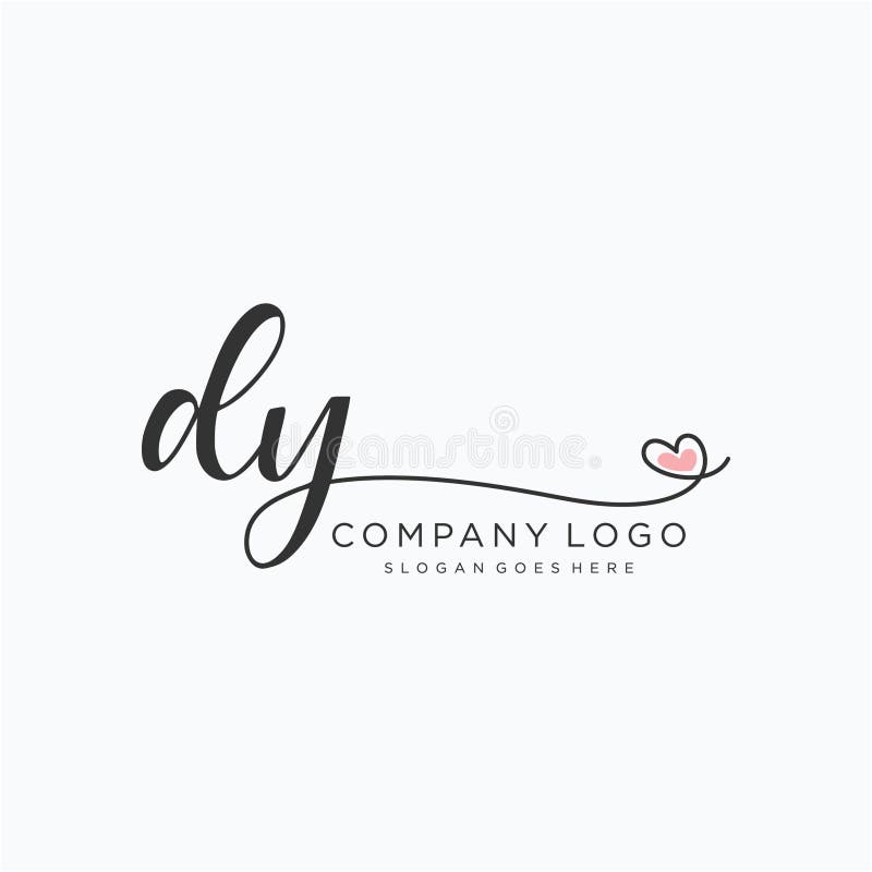 DY Initial Handwriting Logo Design Stock Vector - Illustration of brush ...