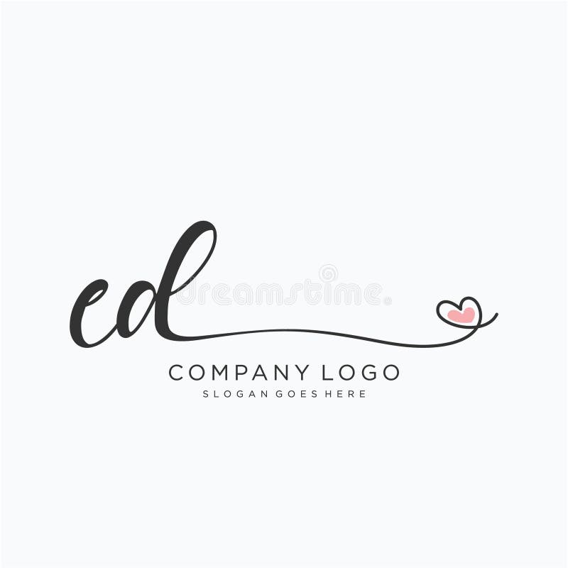 ED Initial Handwriting Logo Design Stock Vector - Illustration of ...