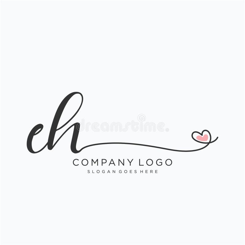 Initial E H EH Handwriting Logo Vector. Letter Handwritten Logo ...