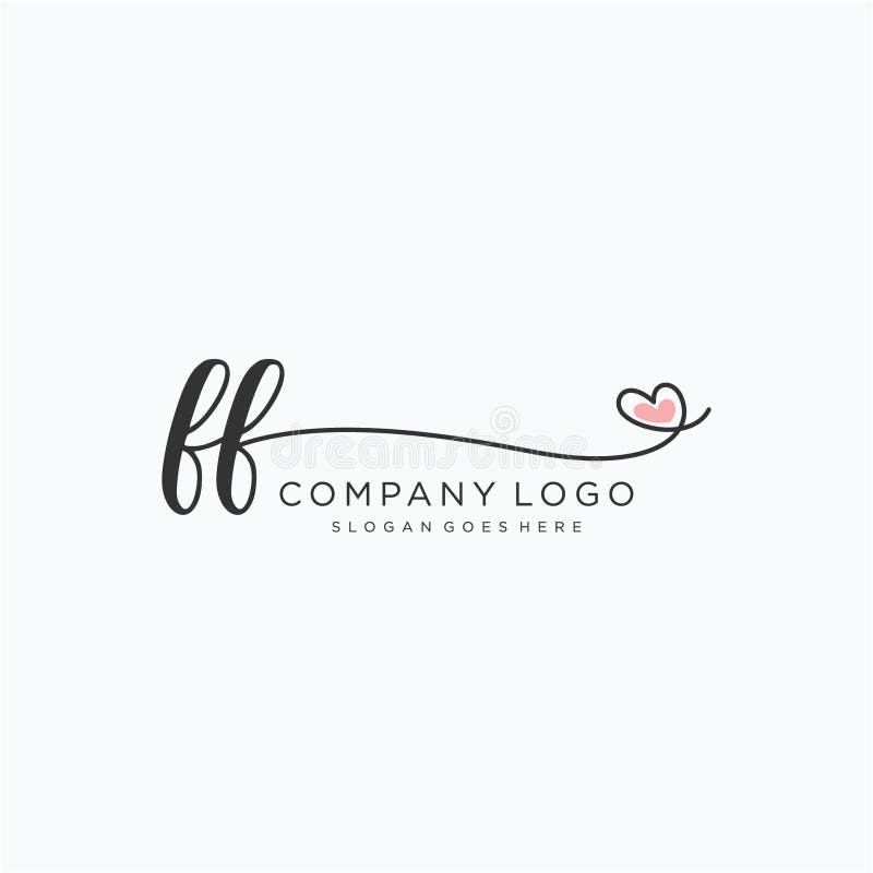 FF Initial Handwriting Logo Design Stock Vector - Illustration of ...