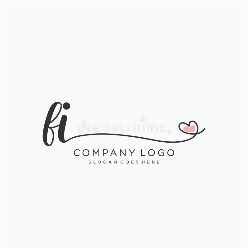 FI Initial Handwriting Logo Design Stock Vector - Illustration of ...
