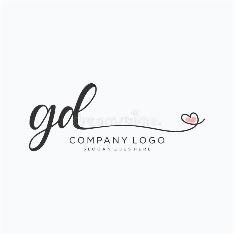 GD Initial Handwriting Logo Design Stock Vector - Illustration of ...