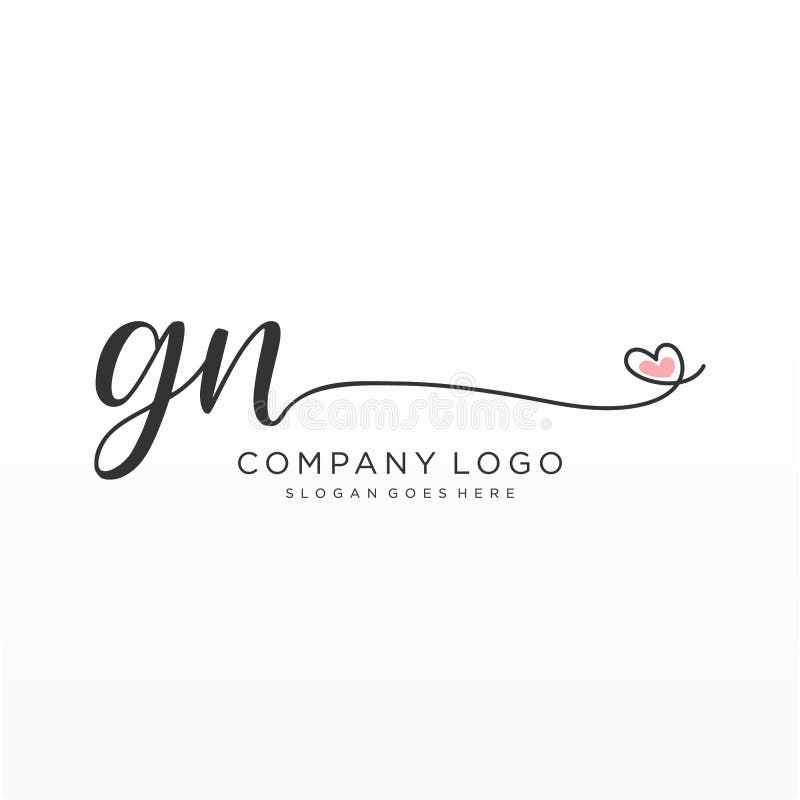 GN Initial Handwriting Logo Design Stock Vector - Illustration of ...