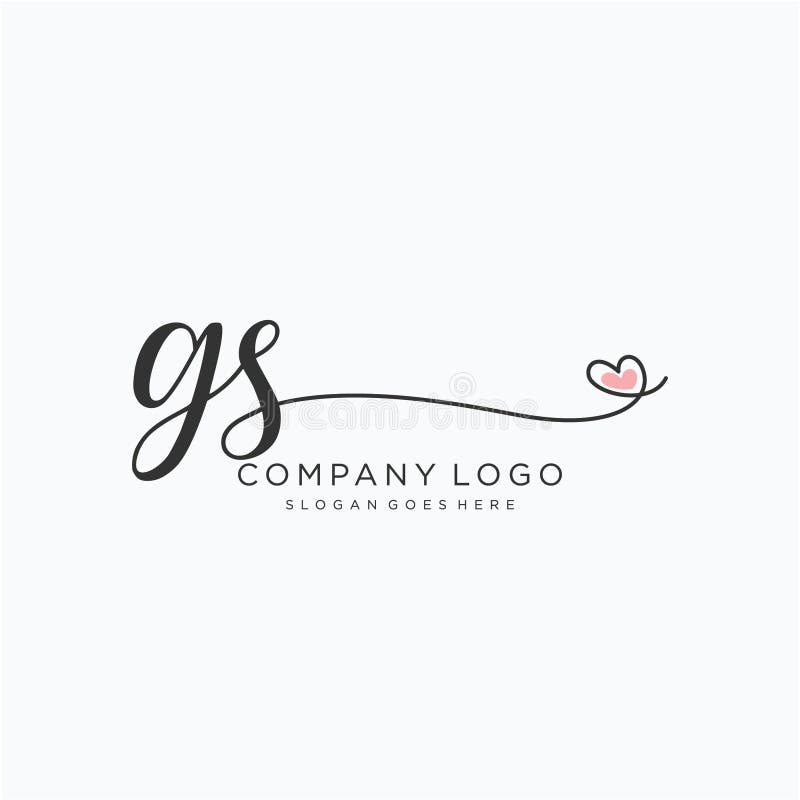 GS Initial Handwriting Logo Design Stock Vector - Illustration of ...