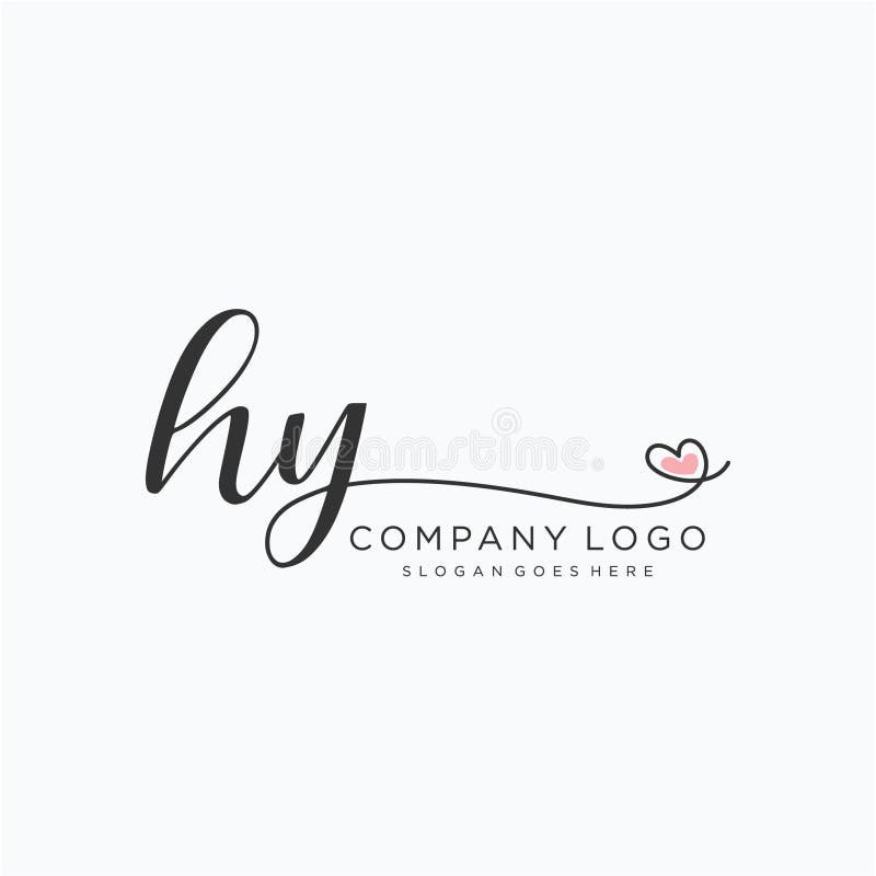 HY Initial Handwriting Logo Design Stock Vector - Illustration of ...