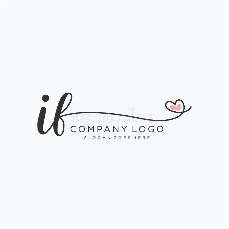 IF Initial Handwriting Logo Design Stock Vector - Illustration of ...