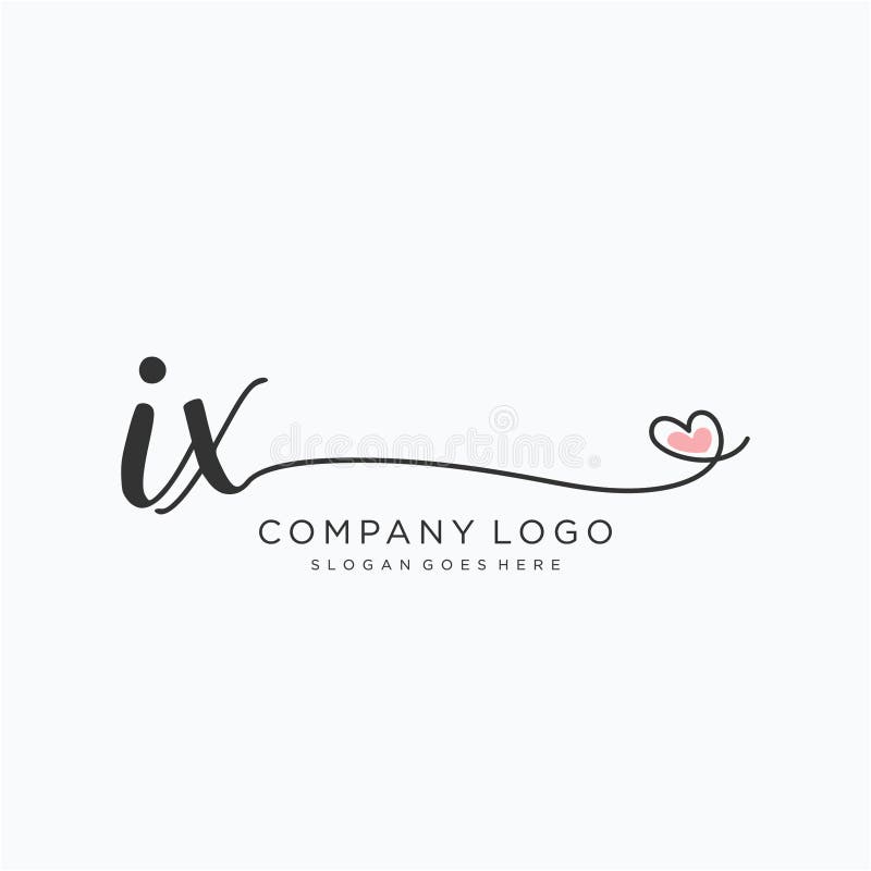 IX Initial Handwriting Logo Design Stock Vector - Illustration of ...