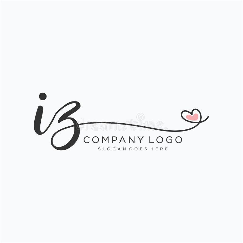 IZ Initial Handwriting Logo Design Stock Vector - Illustration of ...