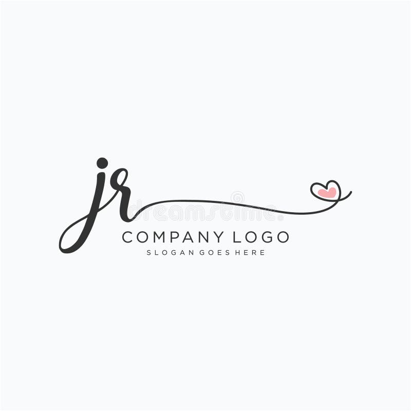 Jr Initial Handwriting Logo Design Stock Vector - Illustration of brush ...