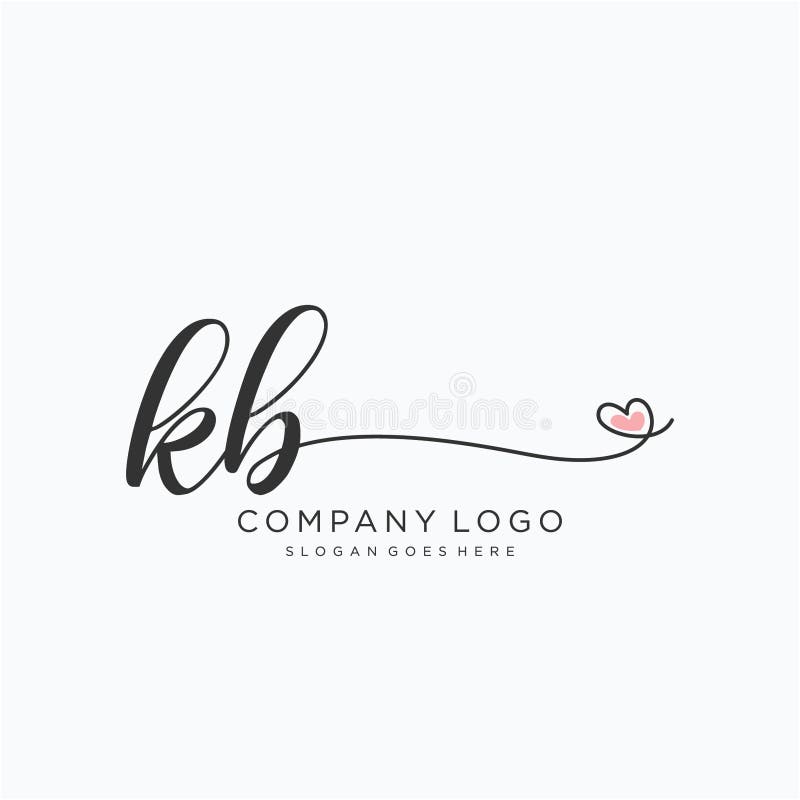 Kb Initial Handwriting Logo Design Stock Vector - Illustration of ...