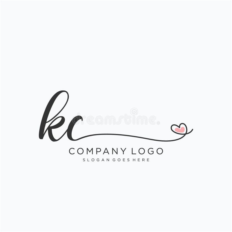 Kc Initial Handwriting Logo Design Stock Vector - Illustration of font ...