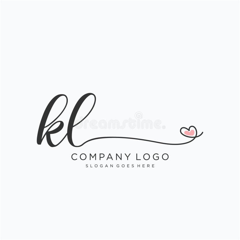 Kl Initial Handwriting Logo Design Stock Vector - Illustration of ...