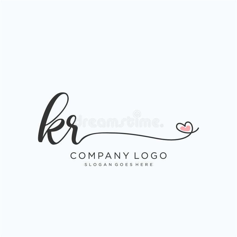 Kr Initial Handwriting Logo Design Stock Vector - Illustration of ...