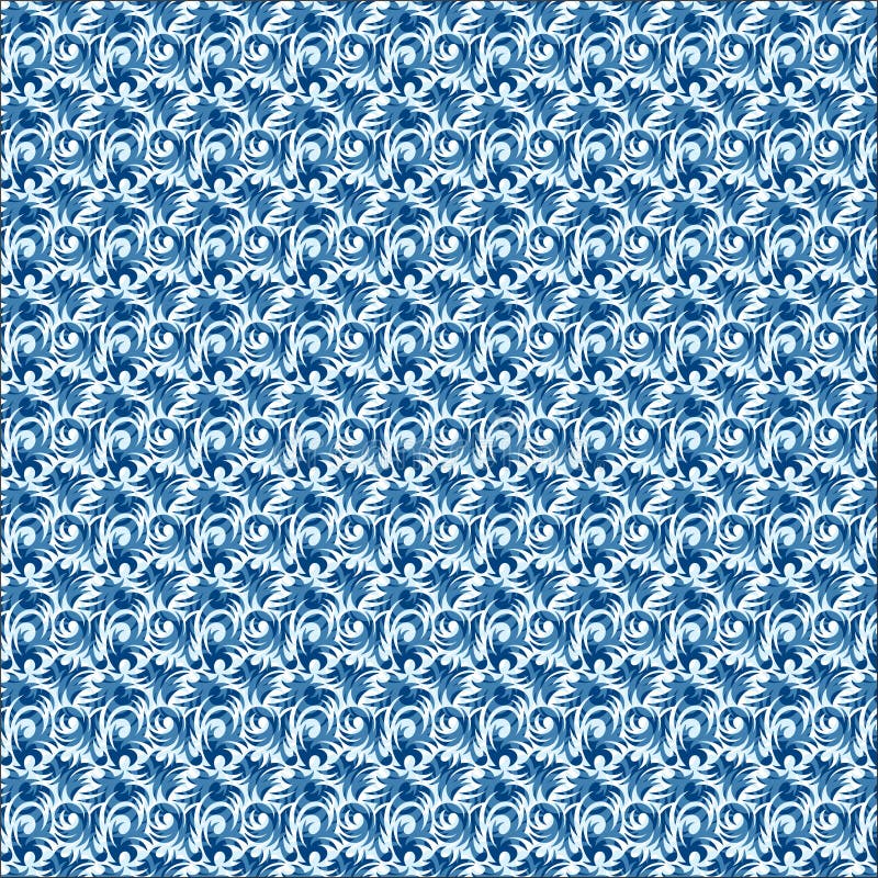 Textile Design Pattern in Blue Colors Stock Illustration - Illustration ...