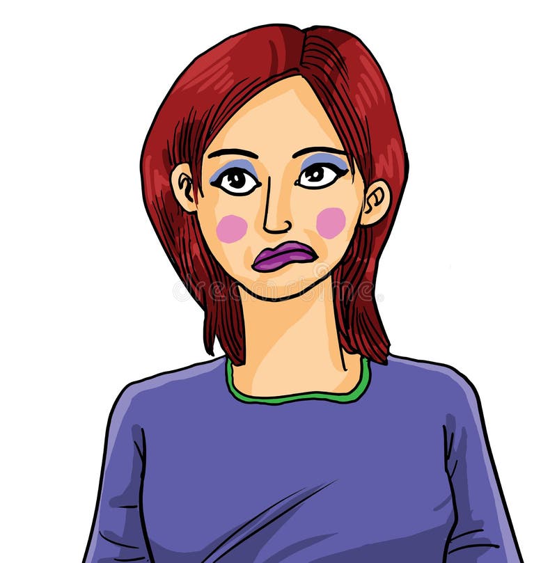 Illustration Woman on Bad Mood Stock Vector - Illustration of feeling ...