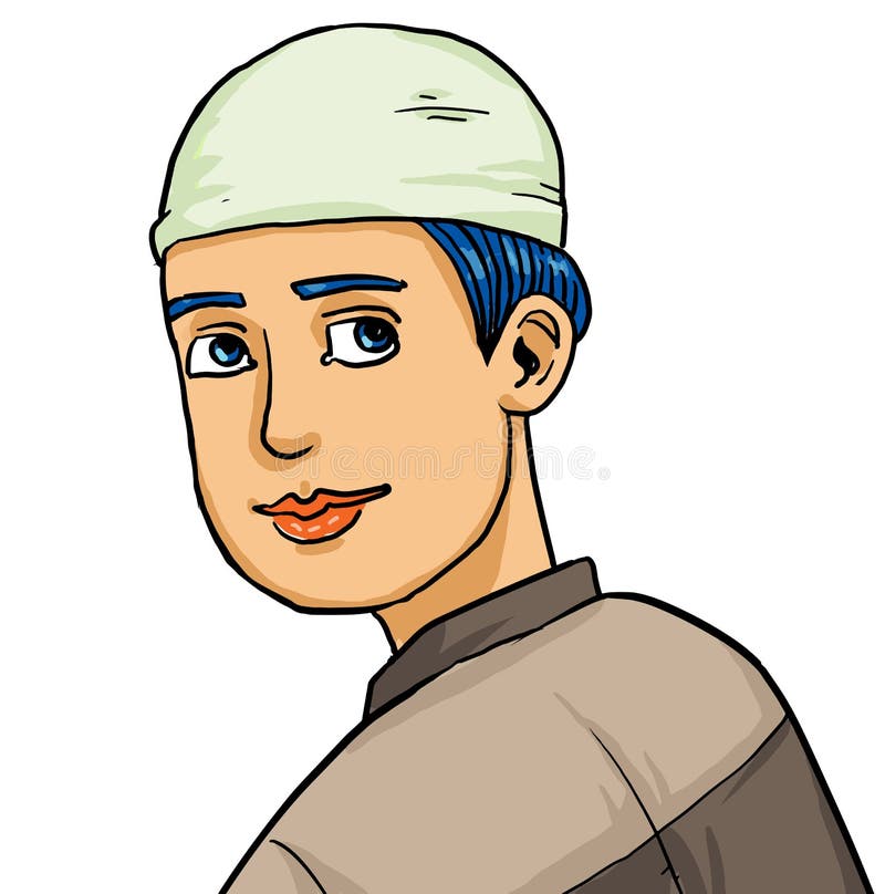 Cartoon Muslim Men Pointing Up with His a Finger Stock Vector ...