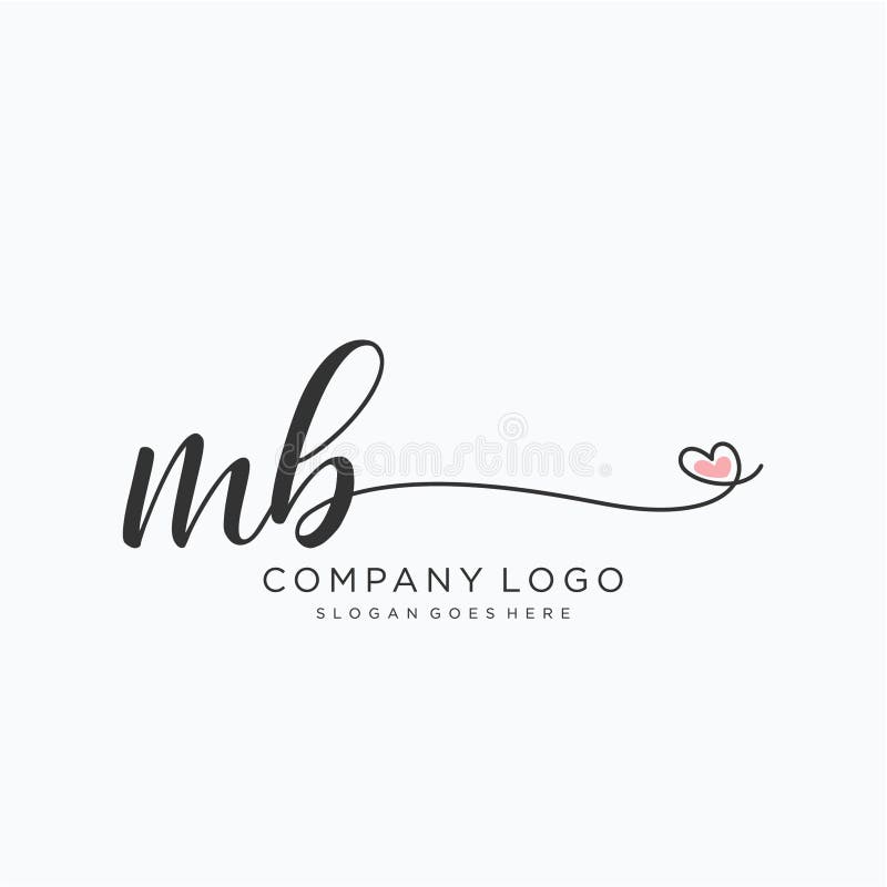 MB Initial Handwriting Logo Design Stock Vector - Illustration of ...
