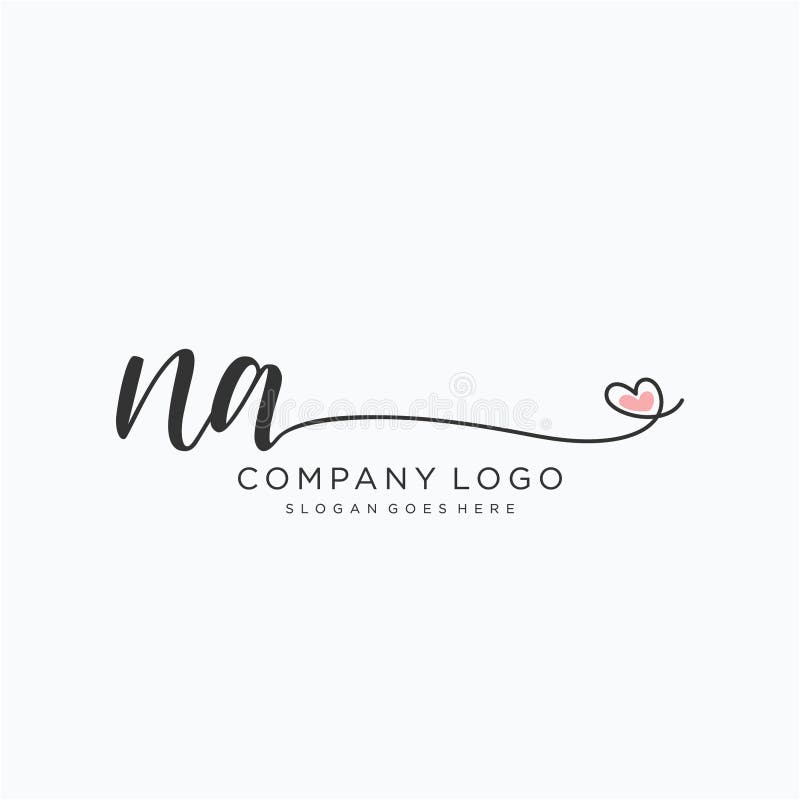 NA Initial Handwriting Logo Design Stock Vector - Illustration of ...