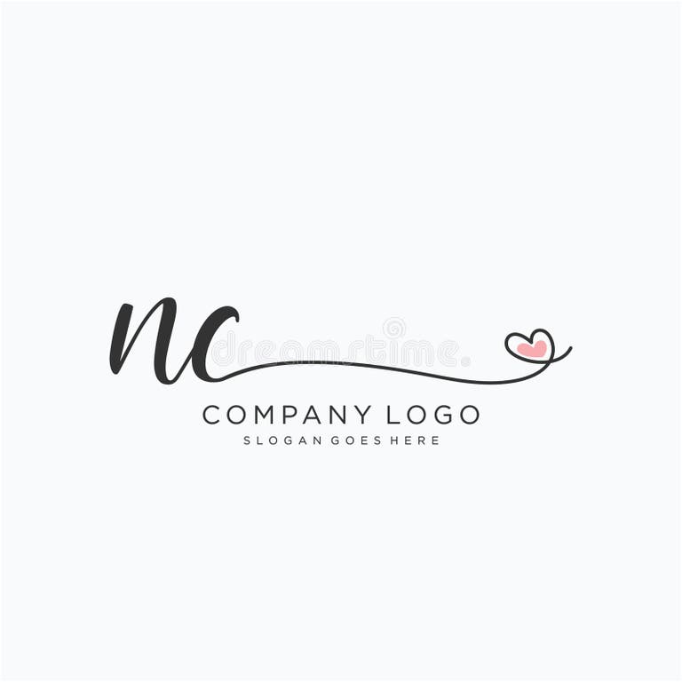 NC Initial Handwriting Logo Design Stock Vector - Illustration of ...