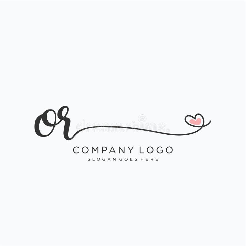 Or Initial Handwriting Logo Design Stock Vector - Illustration of ...