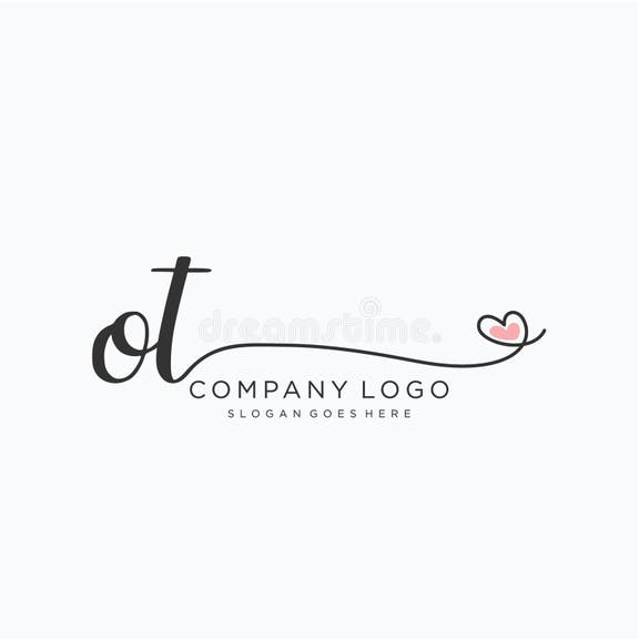 OT Initial Handwriting Logo Design Stock Vector - Illustration of ...