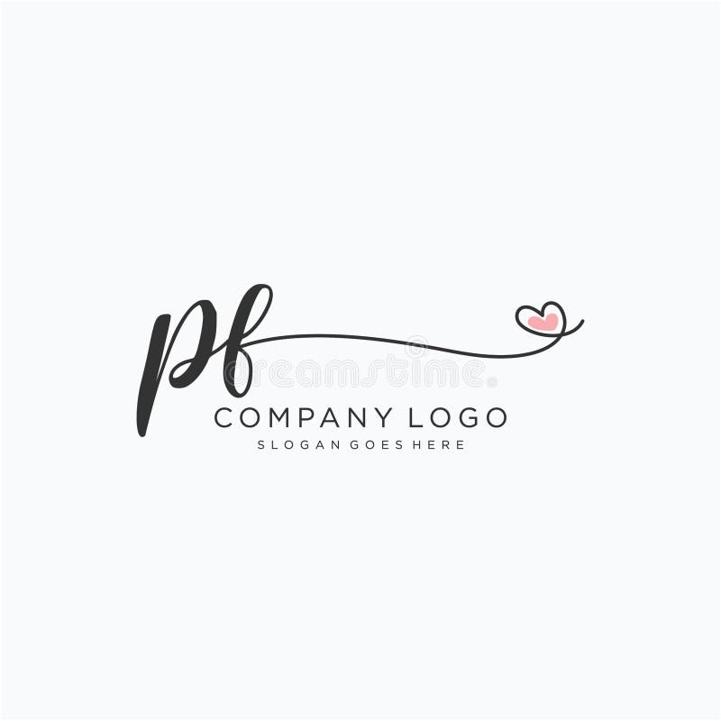PF Initial Handwriting Logo Design Stock Vector - Illustration of ...