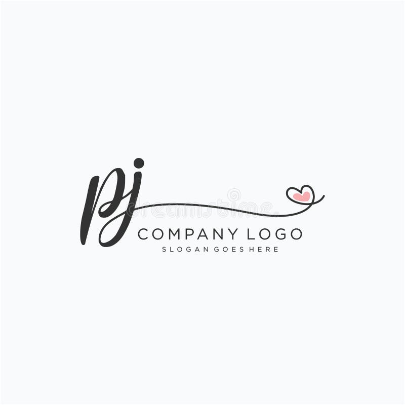 PJ Initial Handwriting Logo Design Stock Vector - Illustration of ...