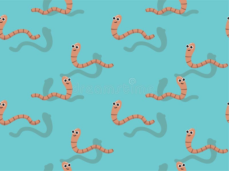 Worm Crawling Cartoon Vector Seamless Background Wallpaper-01 Stock ...
