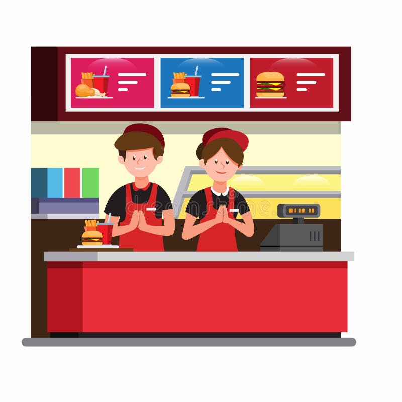 Fast Food Cashier Worker stock vector. Illustration of clipart - 16995605