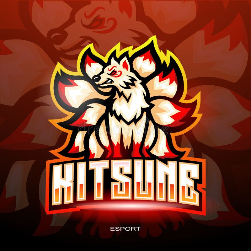 Kitsune Fox Esport Logo Mascot Design Stock Vector - Illustration of ...