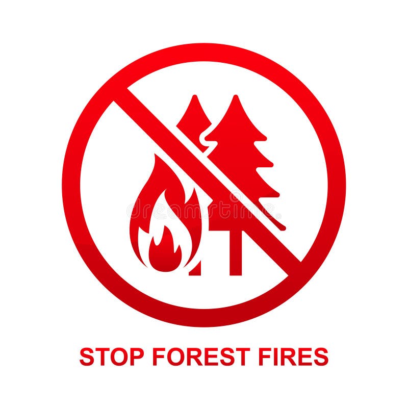 Stop Forest Fire in Forest or Park Illustration Poster Ore Banner ...