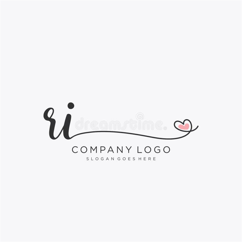 RI Initial Handwriting Logo Design Stock Vector - Illustration of ...