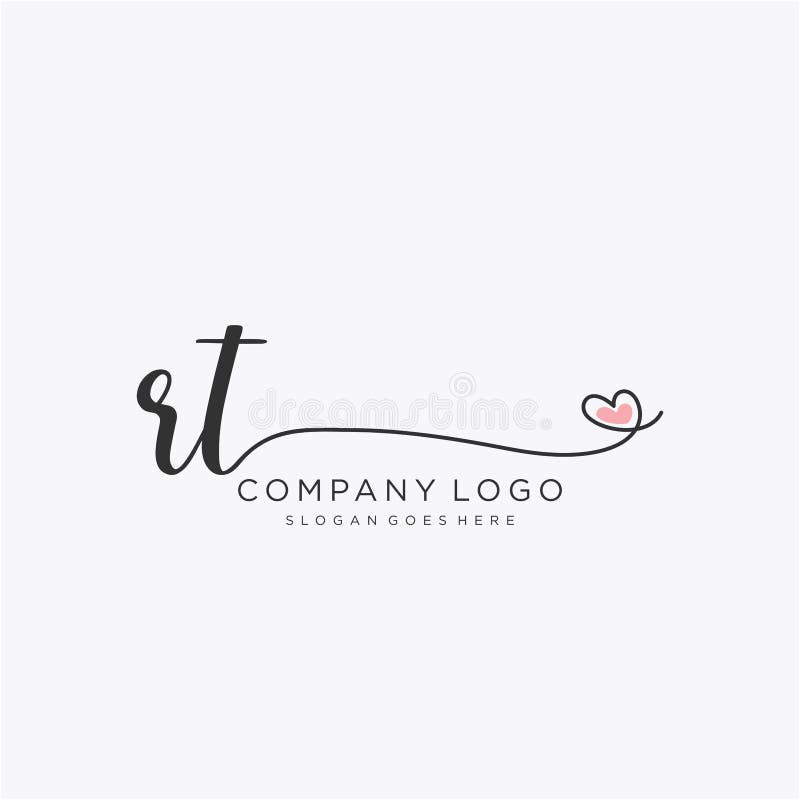 RT Initial Handwriting Logo Design Stock Vector - Illustration of ...