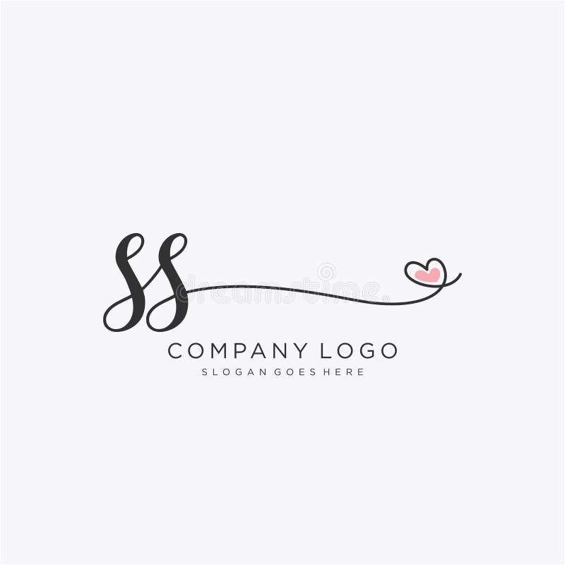 SS Initial Handwriting Logo Design Stock Vector - Illustration of ...