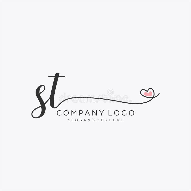 ST Initial Handwriting Logo Design Stock Vector - Illustration of ...