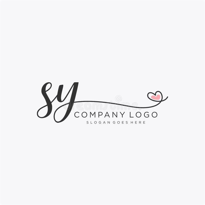 SY Initial Handwriting Logo Design Stock Vector - Illustration of ...