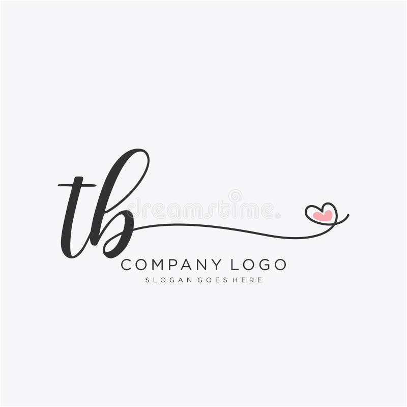 TB Initial Handwriting Logo Design Stock Vector - Illustration of font ...