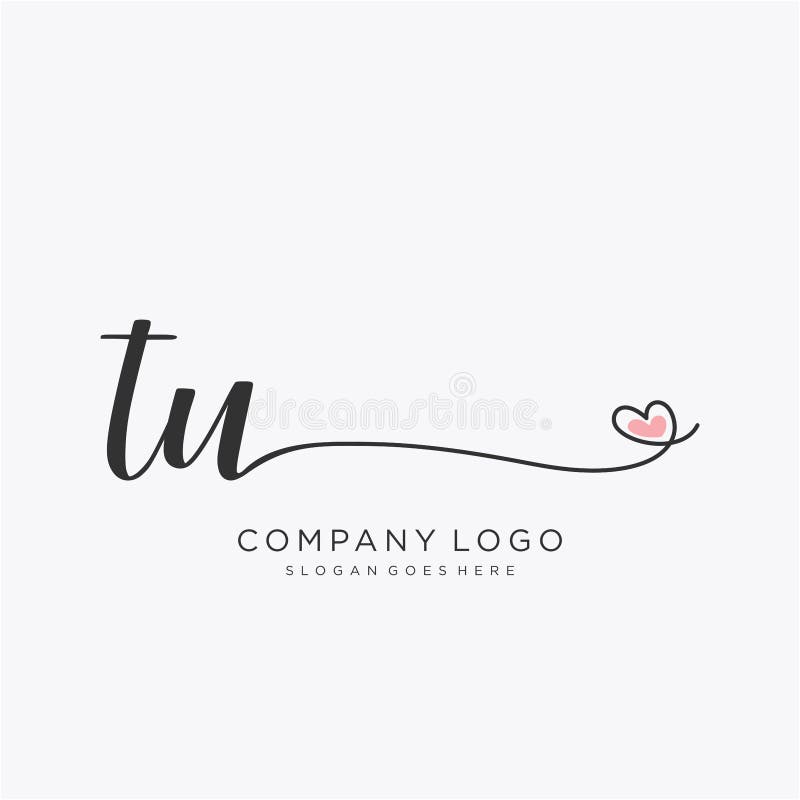 TU Initial Handwriting Logo Design Stock Vector - Illustration of ...