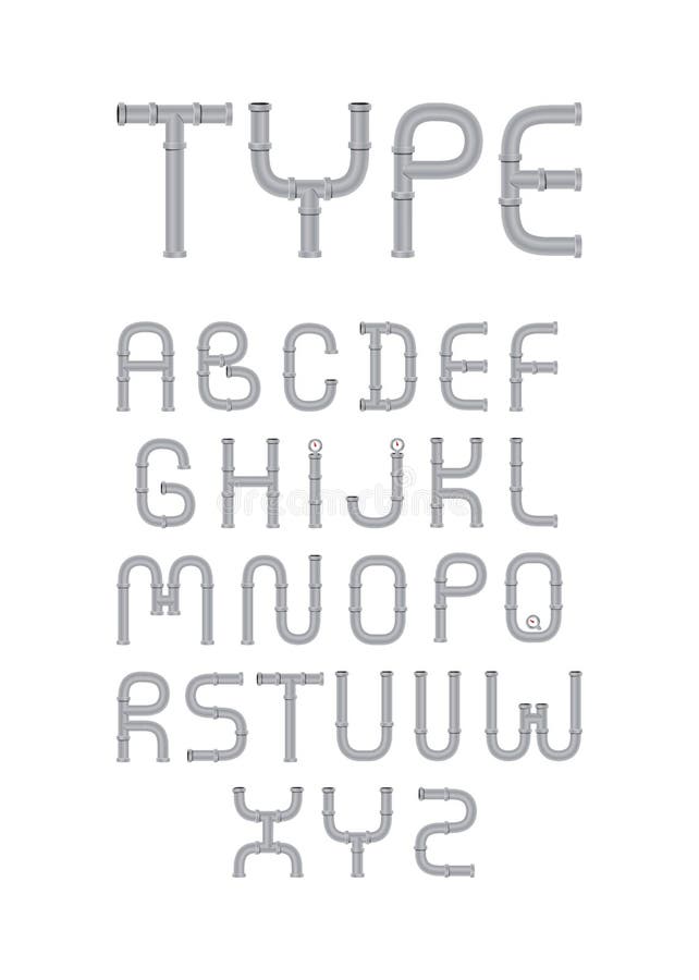 3d Copper Pipe Letters and Numbers Stock Illustration - Illustration of ...