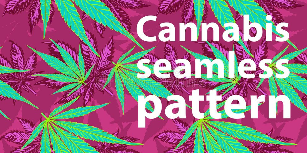 Marijuana Leaf Seamless Pattern. Psychedelic Colors. Cannabis Leaf ...