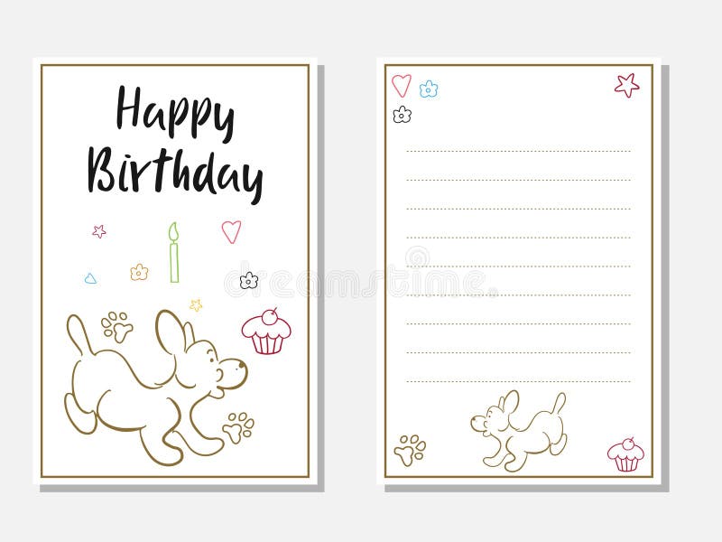 Happy Birthday Card Front Back Stock Illustrations – 107 Happy Birthday ...