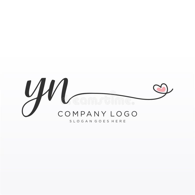 YN Initial Handwriting Logo Design Stock Vector - Illustration of ...