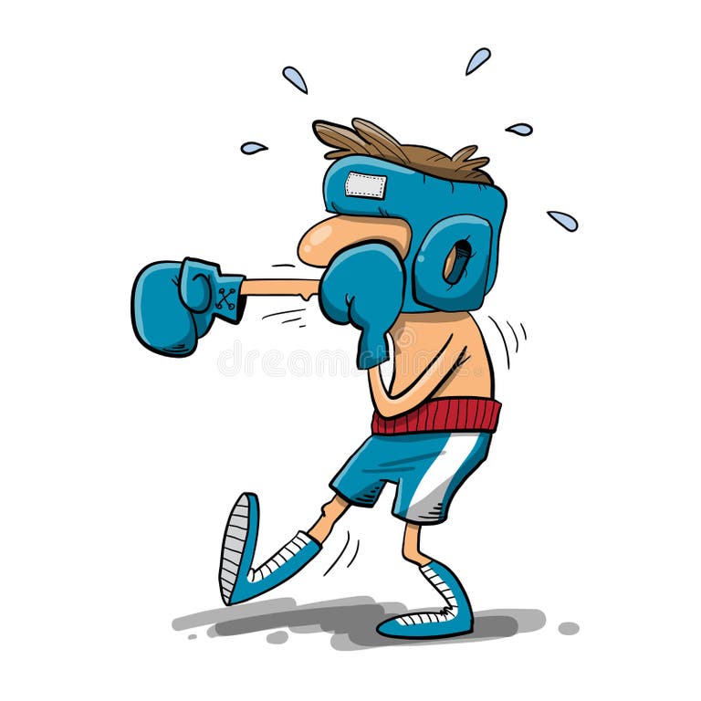 Boxer Punching and Defending Himself Stock Vector - Illustration of ...