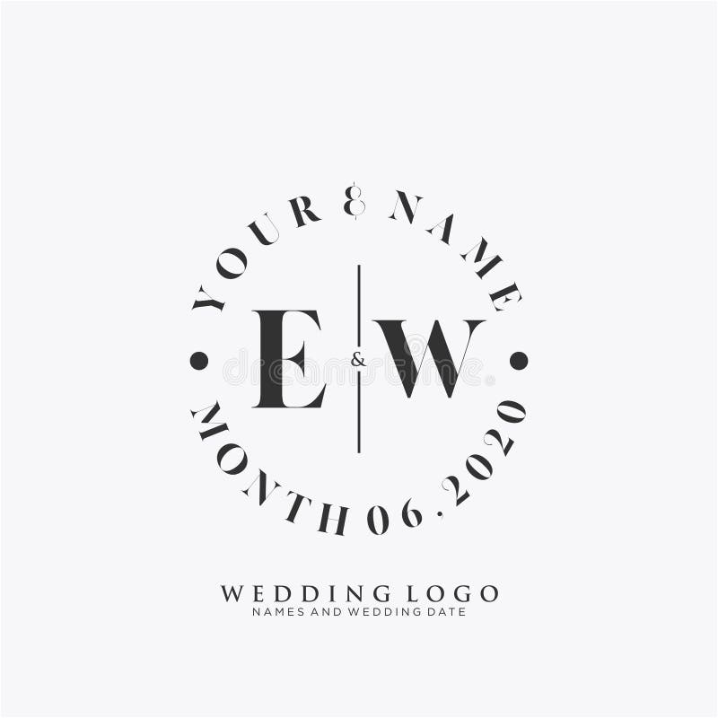 EW Initial Beauty Monogram and Elegant Stock Vector - Illustration of ...