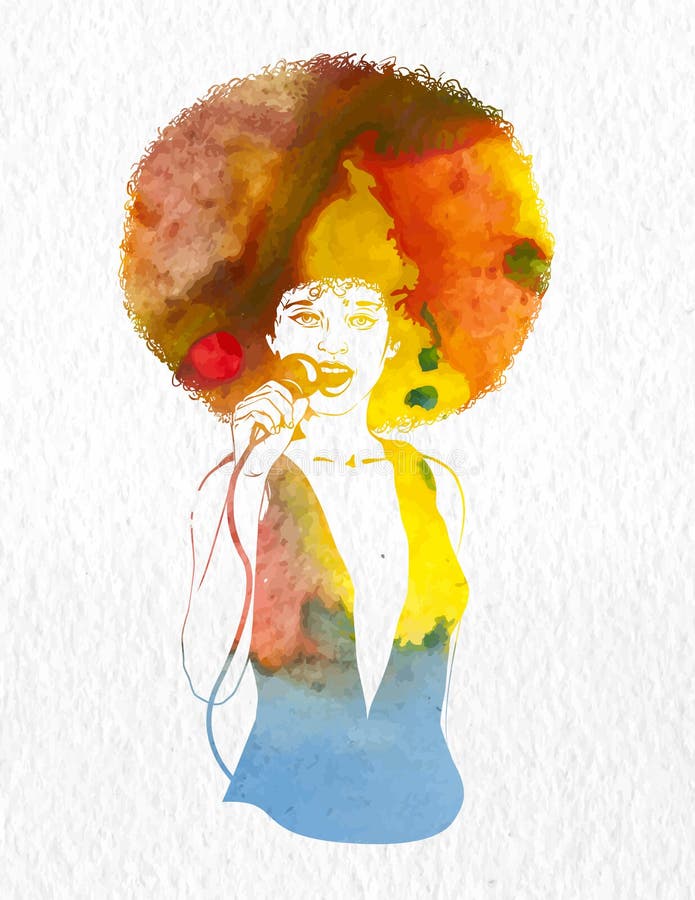 Female Jazz Singer Watercolor Stock Illustrations – 33 Female Jazz ...