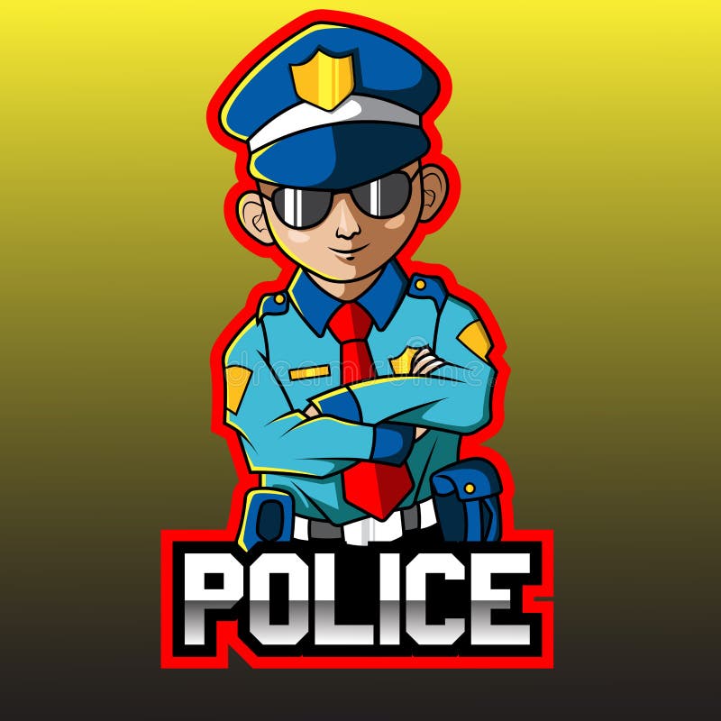 Police Esport Mascot Logo Design Stock Vector - Illustration of male ...