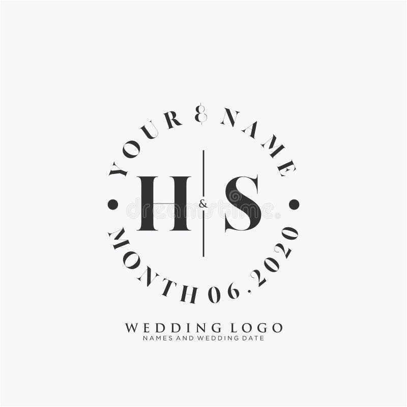 HS Initial Beauty Monogram and Elegant Stock Vector - Illustration of ...