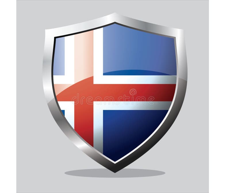 Shield Icon Vector Illustration of the Iceland Country Flag Stock ...